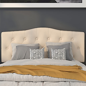 Flash Furniture Cambridge Tufted Upholstered Full Size Headboard in Beige Fabric