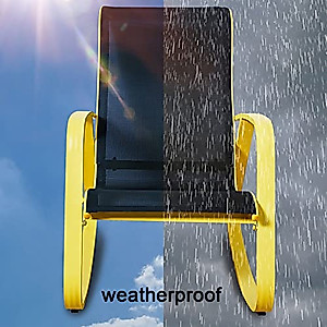 Lounge Chair, Patio Lounge Chairs Upholstered Rocking Chair, Rubber Wood Frame Rocker Chair with Detachable Cushion, PP Cotton Padded Seat for Living Room Balcony, Support 150KG Durable (Color : A) (