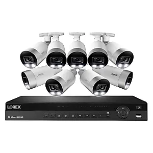 Lorex 4K Security Camera System,16-Channel 3TB NVR with 9 Indoor/Outdoor Wired IP POE Bullet Cameras with Active Deterrence, Motion Detection