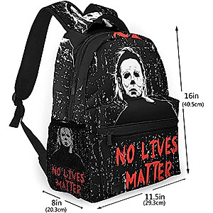 Mi-Cha-El_Myers Horror Movie Backpack Large Capacity Unisex Multifunctional Fashion SchoolBag For Teen Boys Girls