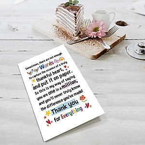 Supoeguk Lovely Thank You Card for Friend, Appreciation Card for Boss Coworker, Poem Thank You Card for Teacher, Sweet Friendship Card for Him Her, One in A Million