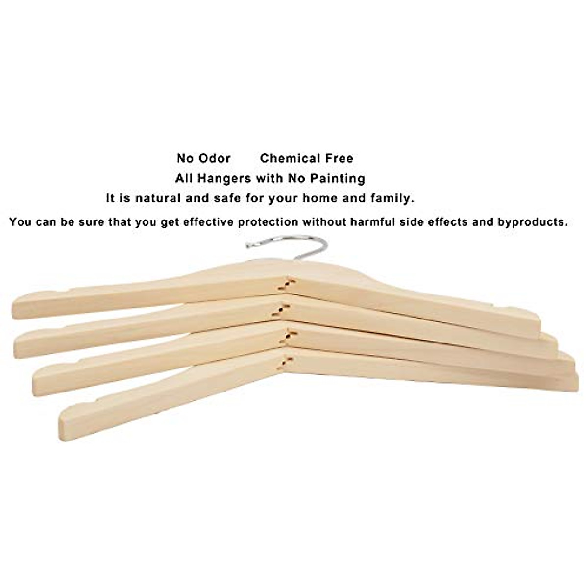 Premium Children Kids Baby Toddler Solid Unfinished/Natural Wood Coat Dress Hangers, Wooden Clothes Hangers- 360° Stronger Swivel Hook- Smoothly Cut Notches-10 Pack- Natural Color LM02KN