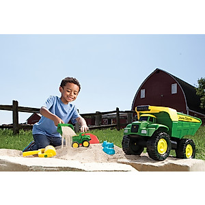 TOMY John Deere Durable Construction Vehicles Toy for Kids, Big Scoop Dump Truck, 21 Inch