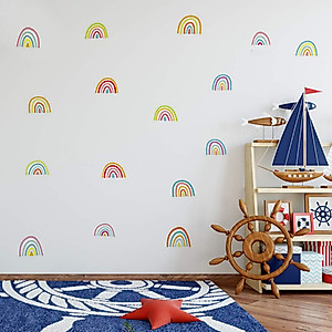 DEKOSH Rainbow Wall Stickers - Peel & Stick Set of 11 Rainbows for Kids Room Decor