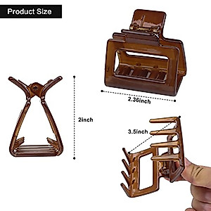 6 PCS Claw Hair Clips, Small Claw Clips for Women Girls, Rectangle Tiny Hair Jaw Clips, Non-slip Matte Claw Clamps Barrettes for Thin/Thick Medium Hair