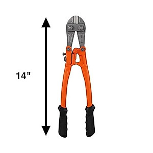 Edward Tools Bolt Cutter 14” - Heavy Duty Forged T8 Steel Blade Cuts Steel Wire, Chain Link Fence, Metal Rod, and Screw Cutters - Ergonomic Rubber Grip Handle