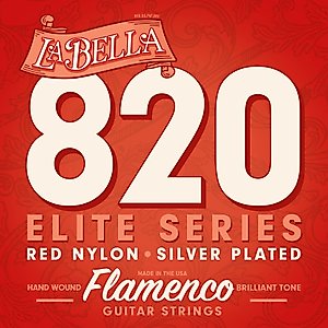 La Bella 820 Elite Red Nylon Silver Plated Flamenco Guitar String