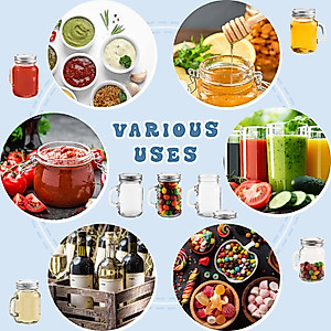Tessco 24 Pcs 4 oz Mini Mason Jar Mugs Mason Jar Mugs with Handles and Lids Small Drinking Glass and DIY Favor Decor Wedding Bridal Shower Party Supplies for Drinks, Gifts, Candles and Crafts