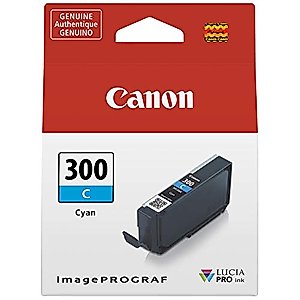 Canon PFI-300 Lucia PRO Ink, Cyan, Compatible to imagePROGRAF PRO-300 Printer