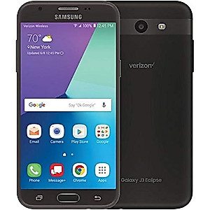 Samsung J3 Eclipse (16GB) 5.0" Display w/Removable Battery, Verizon Locked J327V (Black)