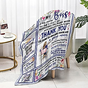 Boss Lady Gifts for Women - Mothers Day Boss Gifts for Women - Great Gifts for Female Boss for Boss Day - Boss Birthday Gifts for Women - Girl Boss Appreciation Gifts Throw Blanket 60 x 50 Inch