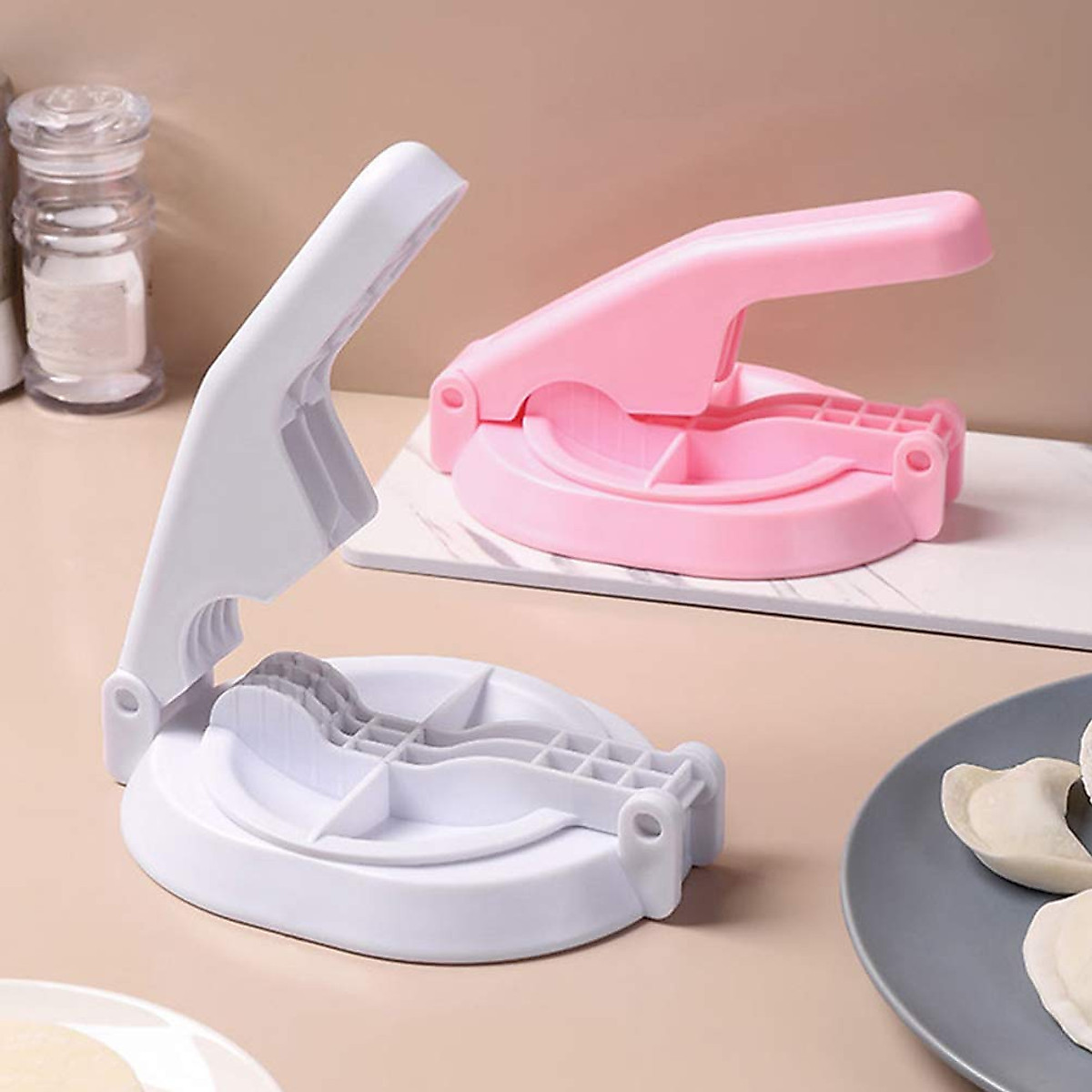 Hemoton 1Pc Dumpling Wrapper Manual Tortilla Maker Tortilla Maker Machine Mountain Pie Maker Dumpling Dough Presser Taco Tortillas Manual Dough Press Tool White Household to Rotate Folder