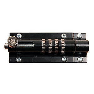 Combi-Bolt CB2000-BLK 4-Dial Combination Sliding Bolt Lock with Black Finish, Child-Proof Your Home and Secure Your Home, Easy to Install