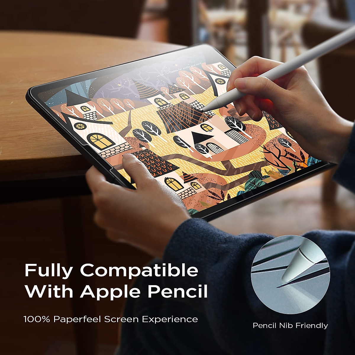 AINOPE Shatterproof Tempered Glass Screen Protector for iPad Air 5th/4th generation (2022/2020,10.9 Inch) iPad Pro 11 Inch All Models (2022/2021/2020/2018) Compatible Apple Pencil 2 Pack