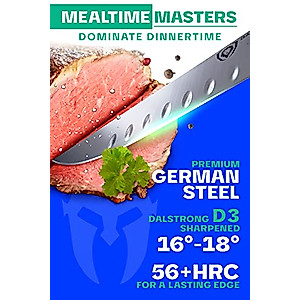 Dalstrong Gladiator Elite Series Forged High Carbon German Steel Steak 4-Piece Kitchen Knife Set with Black G10 Handle, 5 Inches, Sheaths Included