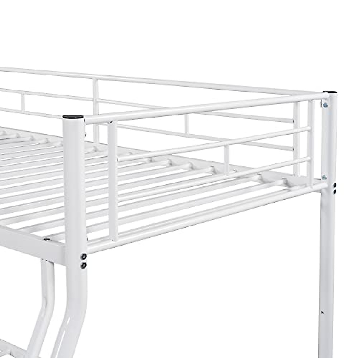 EMKK Twin Over Full Metal Bunk Bed,Metal Bunk Bed, Twin Over Full Size Beds with Sturdy Guard Rail & Ladder, Space-Saving/Noise-Free,Metal Bunkbed