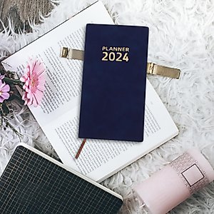 MAGICLULU 2024 Agenda Book Yearly Schedule Notepad Yearly Planner Notebook Yearly Notebook Monthly Planner Notepad Writing Notebook Multifunction Dividing Line Office Imitation Leather