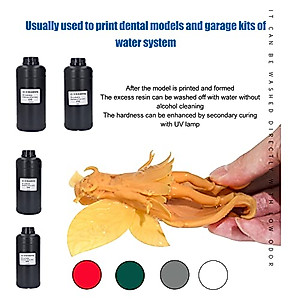 3D Print Resin, Fast Curing Speed 3D Resin Good Hydrophilicity Universal Washable Low Shrinkage for Dental Model(Grey)