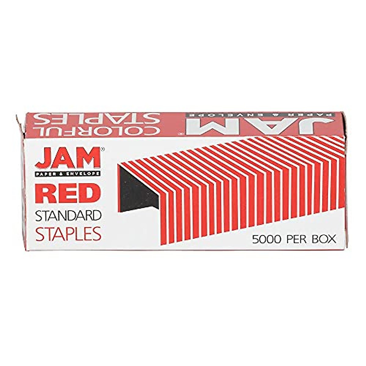 JAM PAPER Standard Size Colorful Staples - Ruby Red - 5000/box