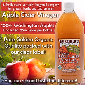 Fairchild's Organic Raw & Unfiltered Apple Cider Vinegar, 32 FZ - Two Pack