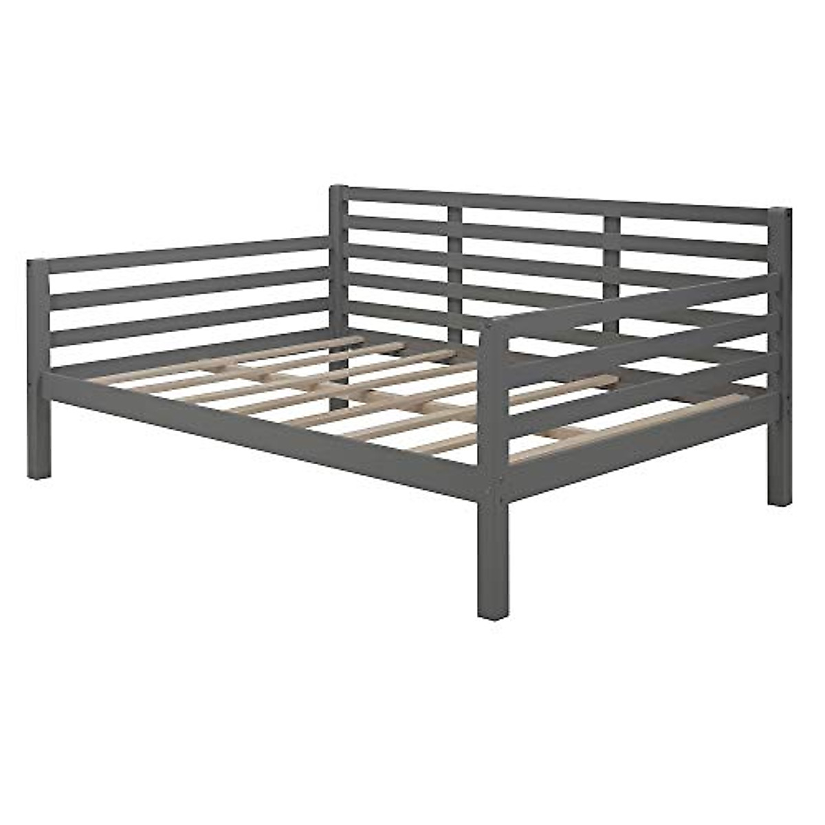 Harper & Bright Designs Full Size Daybed Frame, Wooden Full Day Bed with Wood Slat Support, Full Bed Frame, Full Size Sofa Bed for Bedroom, Living Room, No Box Spring Needed, (Full Size, Gray)