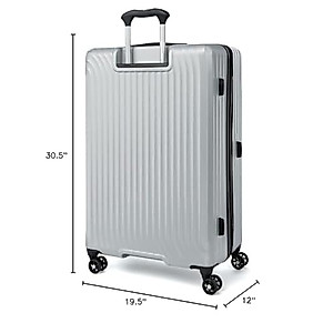 Travelpro Maxlite Air Hardside Expandable Checked Luggage, 8 Spinner Wheels, Lightweight Hard Shell Polycarbonate Suitcase, Metallic Silver, Checked Large 28-Inch