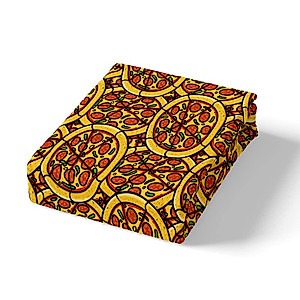 Pizza Bed Sheet Set Kids Chocolate Doughnut Fitted Sheet Decor Whimsical Dessert Bedding Set Abstract Desserts Food Orange Red Bedspread Cover Bedroom Queen Size