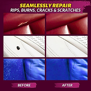 COCONIX Leather & Vinyl Repair Kit - Brown & Shades | Fix Tears, Holes, Scratches, and Peeling on Leather and Vinyl Furniture, Car Seats, and Jackets | Easy Application with Customizable Colors