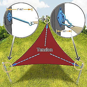 Amgo Triangle Sun Shade Sail Canopy Installation Hardware Kit Accessory 18 PC, 6 Inches Turnbuckles, 316 Stainless Steel, Anti Rust, Heavy Duty