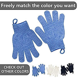 Exfoliating Gloves - Body Scrub for Smooth and Soft Skin - Body Exfoliator for Ingrown Hair Dead Skin Remover and Itchy and Flaky Skin - Scrubber Shower Accessories 1 Pair Glove Mens Stocking Stuffer