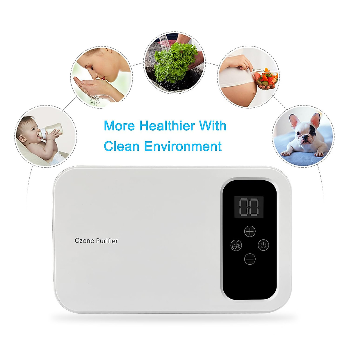 WSTA Portable Ozone Machine Generator,800mg/h Multipurpose Ozone Machine for Air,Water,Food,Home,Office,Hunting (White)