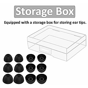 6 Pairs Silicone Galaxy Buds 2 Ear Tips Earbuds, S/M/L 3 Size Soft Rubber Flexible Eartips Buds Wing Tips Fit in Case Compatible with Samsung Galaxy Buds 2 / Galaxy Buds Plus - Black