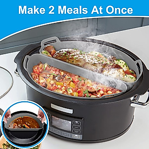 Slow Cooker Divider Liner Fits 6 QT Crockpot -2PCS Silicone Crock Pot Liners for 6 Quart Slow Cookers, Reusable Slow Cooker Crock Pot Divider Insert, Leakproof & Dishwasher Safe, BPA Free