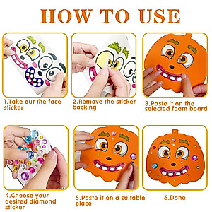 NC Halloween Craft Kits for Kids Halloween Foam Crafts Pumpkin Crafts for Kids Self Adhesive Halloween Stickers for Kids Halloween Party Crafts Decorations Halloween Craft Kits