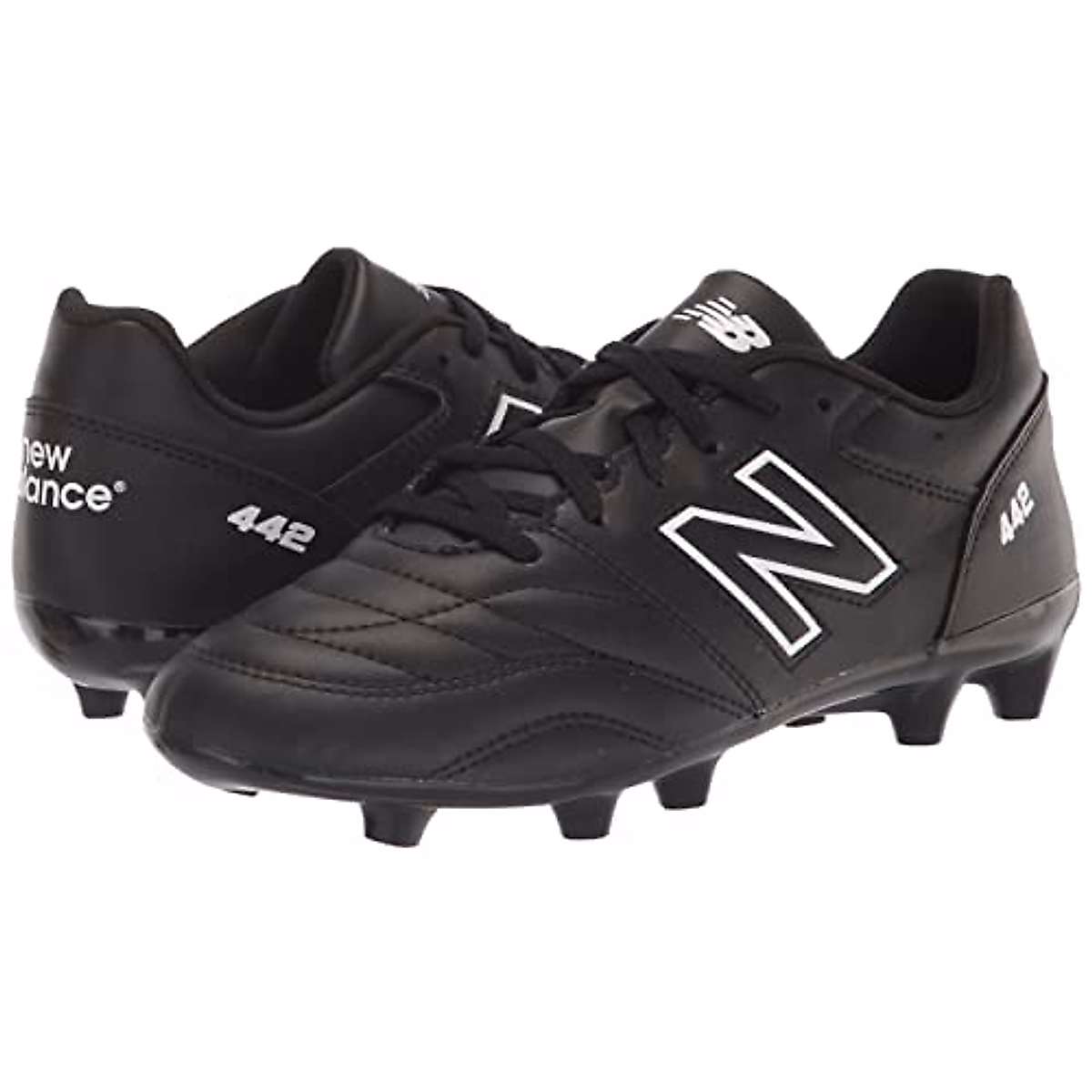 New Balance Boy's 442 V2 Academy FG Junior Soccer Shoe, White/Black, 2.5 Little Kid