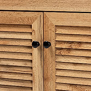 Baxton Studio Coolidge Shoe Cabinet, Oak Brown/Dark Brown