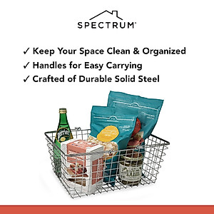 Spectrum Diversified Wire Storage Basket, Large, Chrome