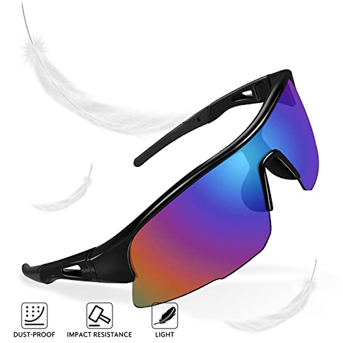 miunruar Safety Glasses for Men 8 Pack, ANSI Z87.1+ UV Protective Eyewear, Impact Resistant Tinted Safety Goggles for Work, Sport, Driving, Biking