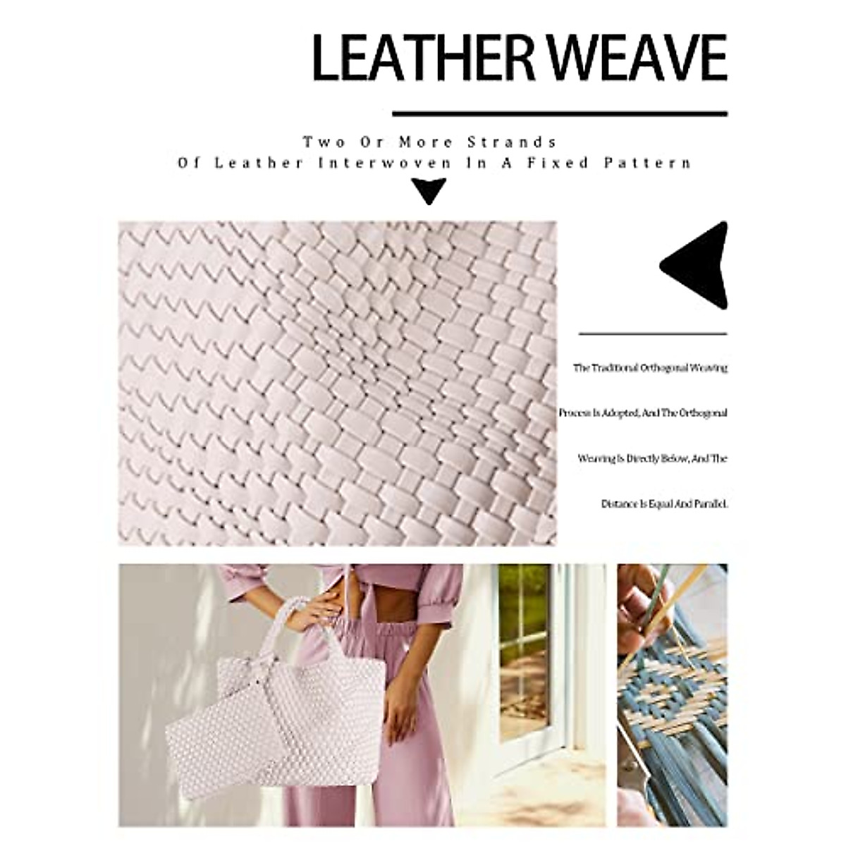 Large Woven Tote Handbags Women Designer Vegan Leather Shoulder Top-Handle Travel Tote Bag Lady Underarm Shopper Bags + Purse Beige