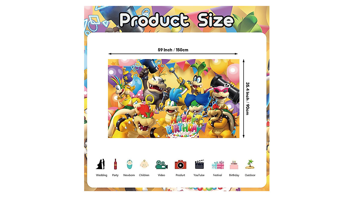 Bowser Birthday Party Banner - Perfect for Kids' Celebrations