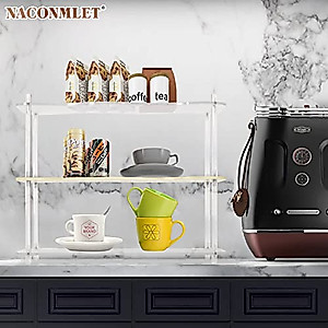 Naconmlet Bathroom Counter Organizer Countertop Vanity Tray Cosmetic Shelf,Premium Acrylic Shelves Spice Rack Makeup Shelf Perfume Organizer Shelves for Home Storage/Organizing