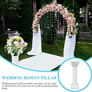 Yardwe White Roman Pillar Greek Column Statue Wedding Pillar Plastic Roman Collum Props Pant Stand Figurine Pillar Sculpture Wedding Decoration Home Garden Decoration