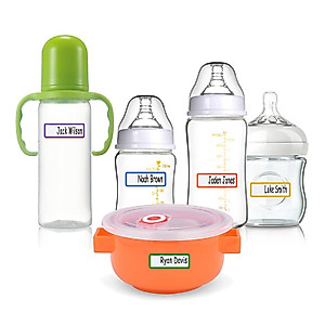 Waterproof Baby Bottle Labels for Daycare Supplies Self-laminating, Dishwasher Safe, 108 PCS Toddler Daycare Labels, School Name Labels Stickers for Kids Stuff, Kids Name Tags for Plastic Water Bottle