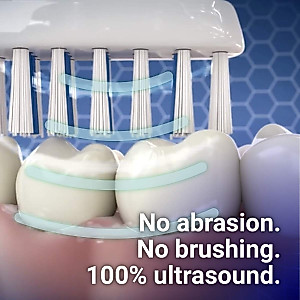 Emmi-dent Electric Ultrasonic Toothbrush Set with Gentle 100% Ultrasound Cleaning Technology. Ideal for Sensitive Teeth & Gums, Plaque Removal and More! Includes Nano-Bubble Toothpaste. Rechargeable.