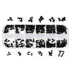 Screw New 240 Pcs Notebook Computer M2 M2.5 M3 Screw Suit Micro-Type Digital Electronic Screw Metric System M2 M2.5 M3 Laptop Screw - (Color: Black)