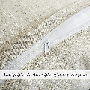 K MASANIJI 2 Pack Embroidered Spring Floral Throw Pillow Cover 18x18 inches, Farmhouse Off White Rose Lace Linen Blended Pillow Shams, Decorative (White Rose, Linen Blended)