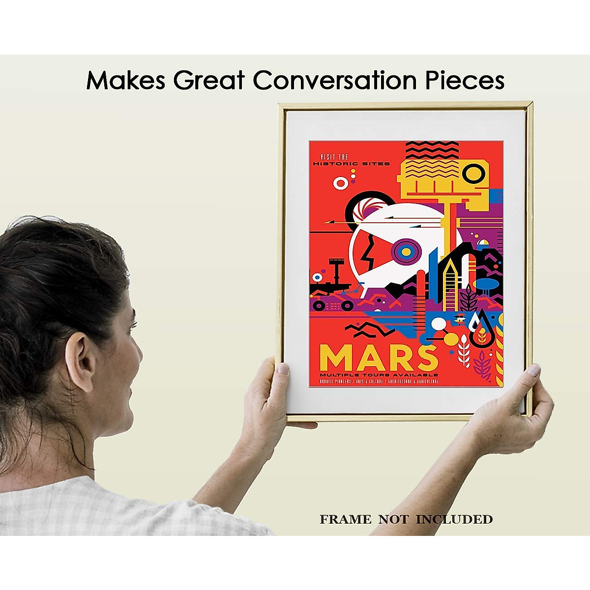 Mars' Space Tourism Astronomy Wall Art: Unique, Boho & Modern Astrology Home Decor for Living Room, Bedroom & Office - Creative Gift Idea for Zodiac, Space, NASA Poster Fans | Unframed Posters 11x14