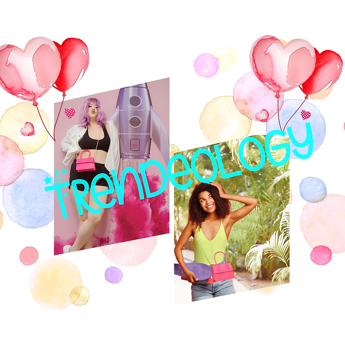 Trendeology Mini Top-Handle Retro Box Flap Jelly Satchel Purse Crossbody