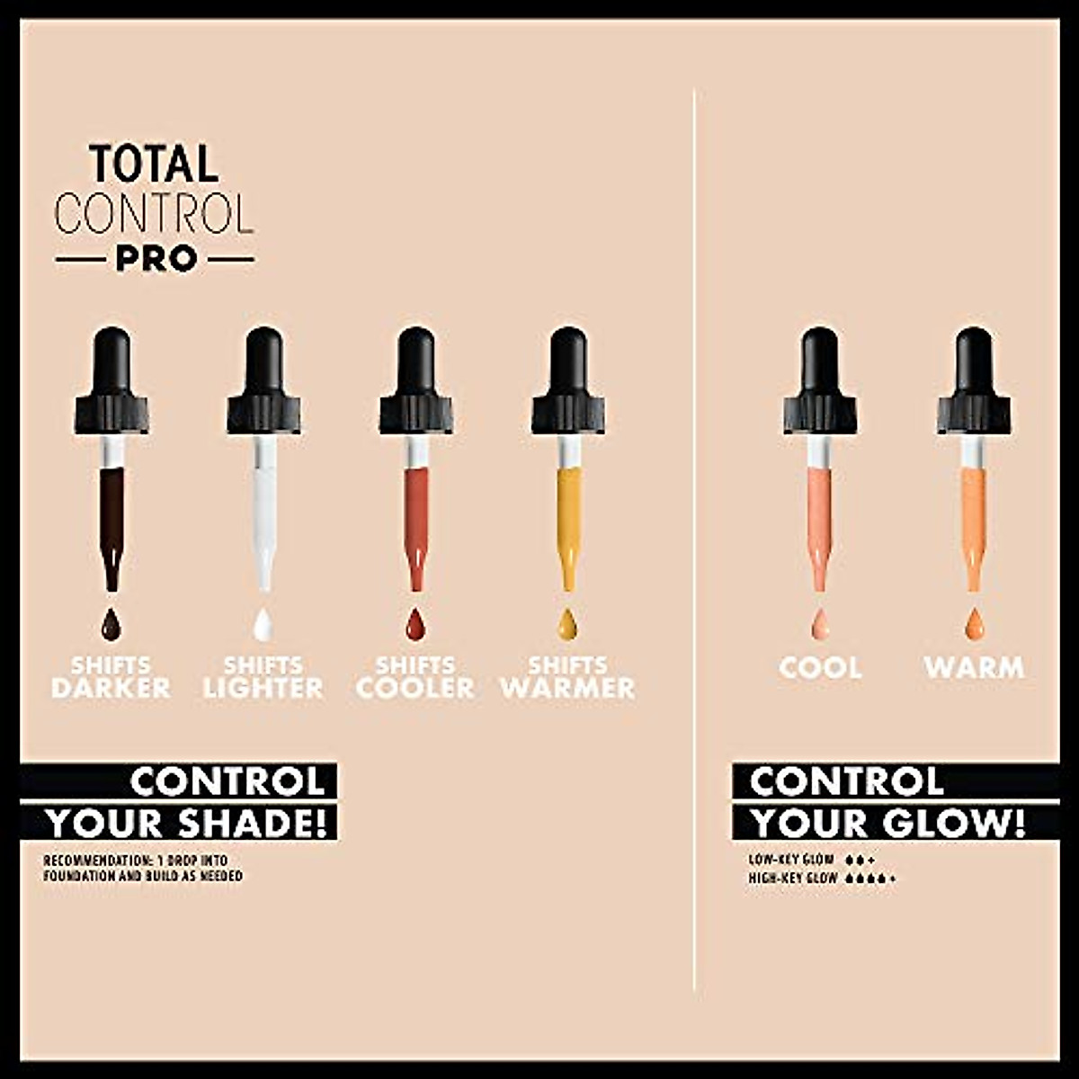 NYX PROFESSIONAL MAKEUP Total Control Pro Drop Foundation Hue Shifter, Light