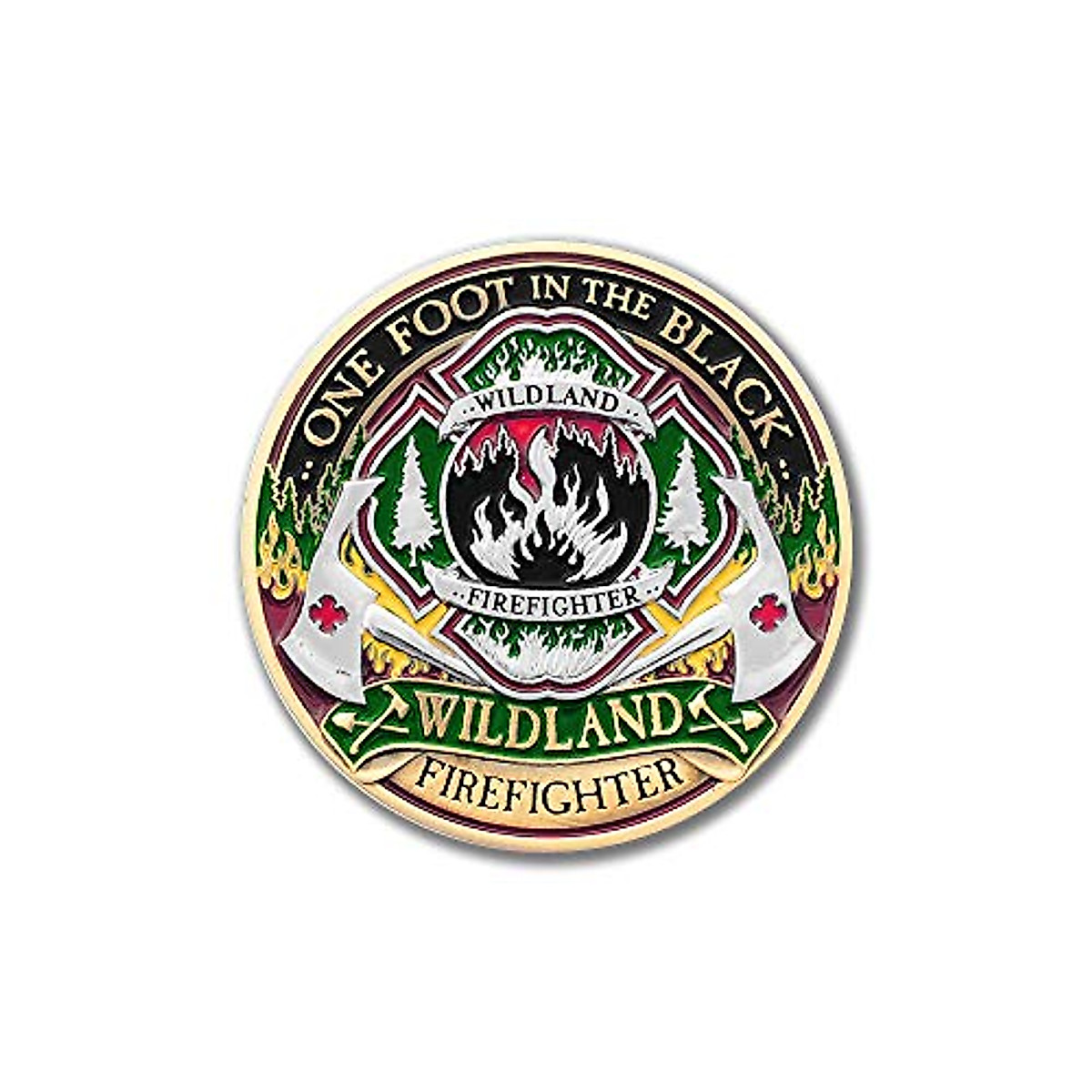 Armor Coin Wildland Firefighter Challenge Coins with Deluxe Display Tin Box Plus Bonus polishing Cloth - 2 Medallion Set
